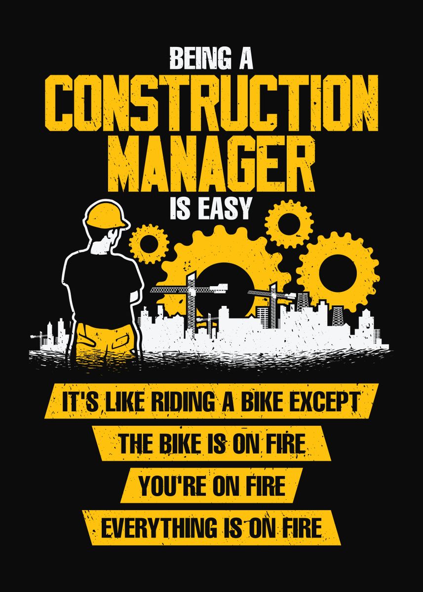 'Construction Manager Job' Poster, picture, metal print, paint by ...