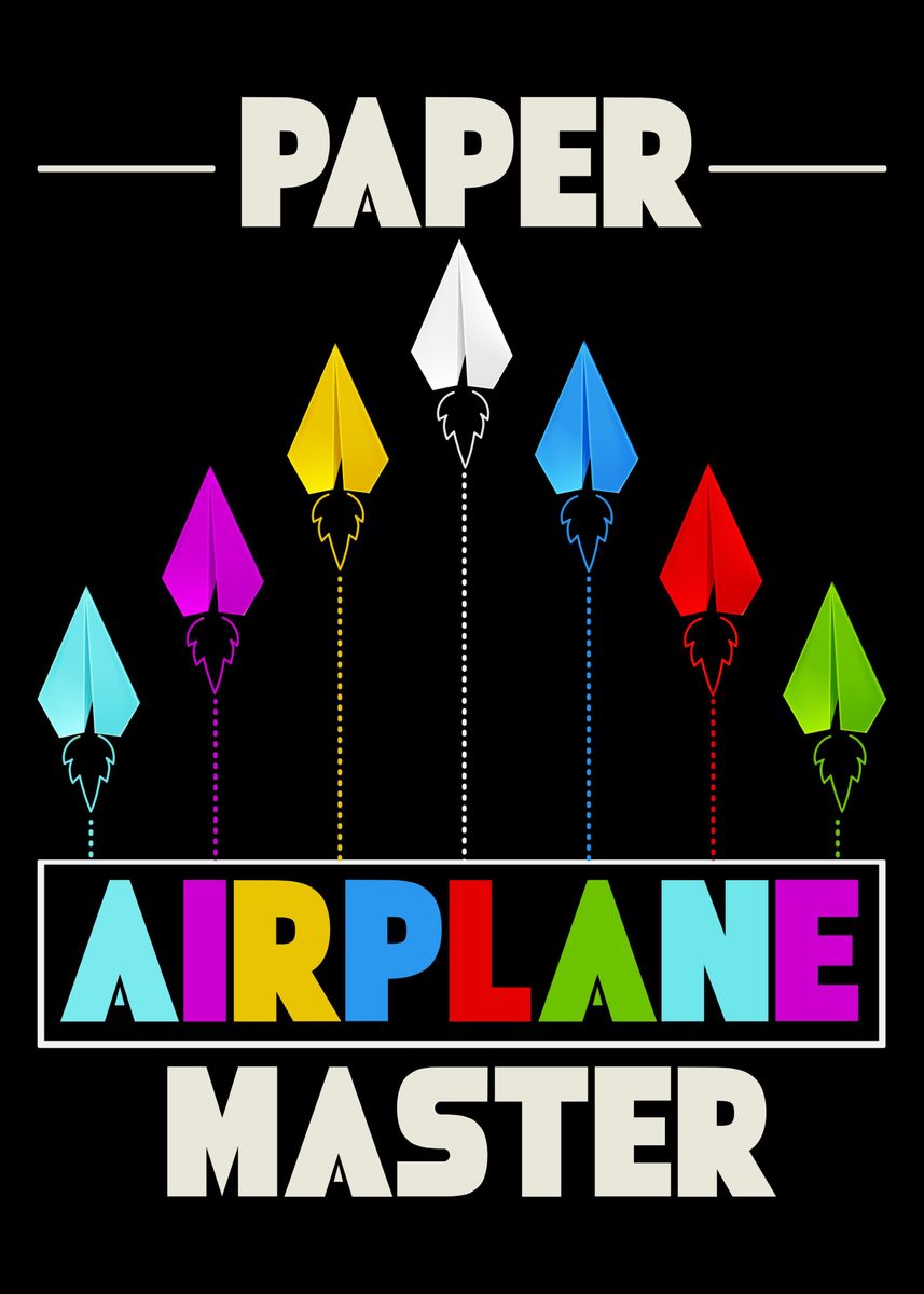 'Rocket Paper Airplane' Poster, picture, metal print, paint by ...