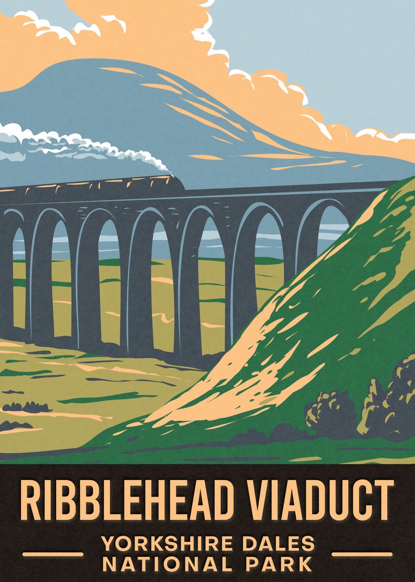 'Ribblehead Viaduct' Poster, picture, metal print, paint by Jordan ...