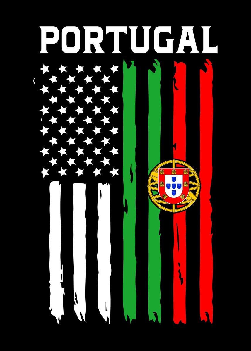 'Portugal American Flag' Poster, picture, metal print, paint by ...