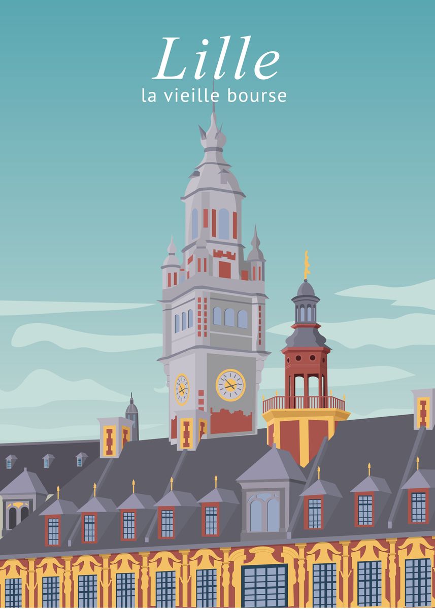 'Lille France' Poster, picture, metal print, paint by dam art | Displate