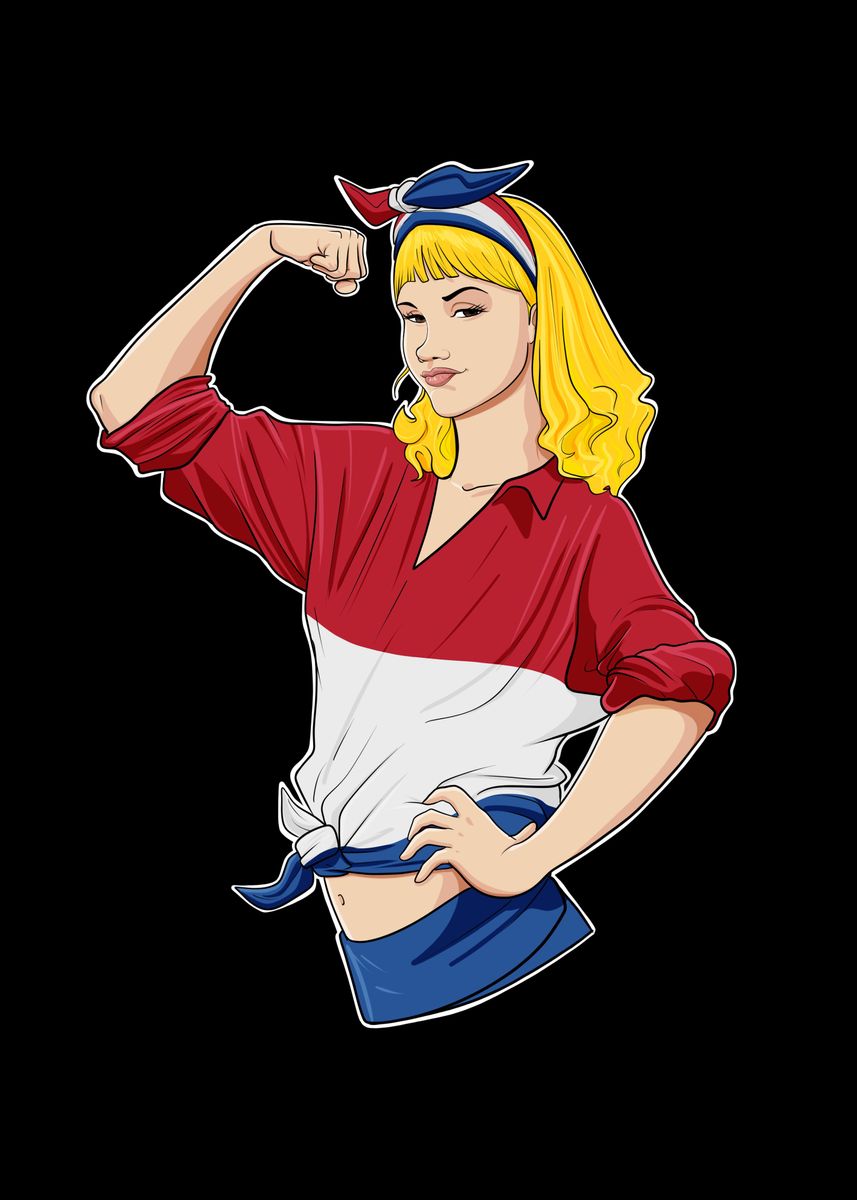 'Dutch Girl Netherland' Poster, picture, metal print, paint by ...