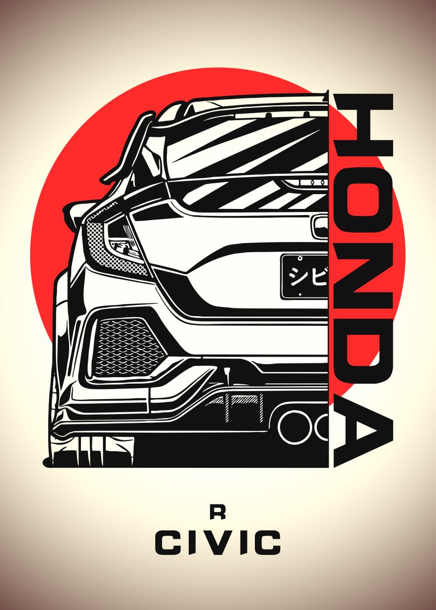 'Civic Type R' Poster, picture, metal print, paint by Faissal Thomas ...