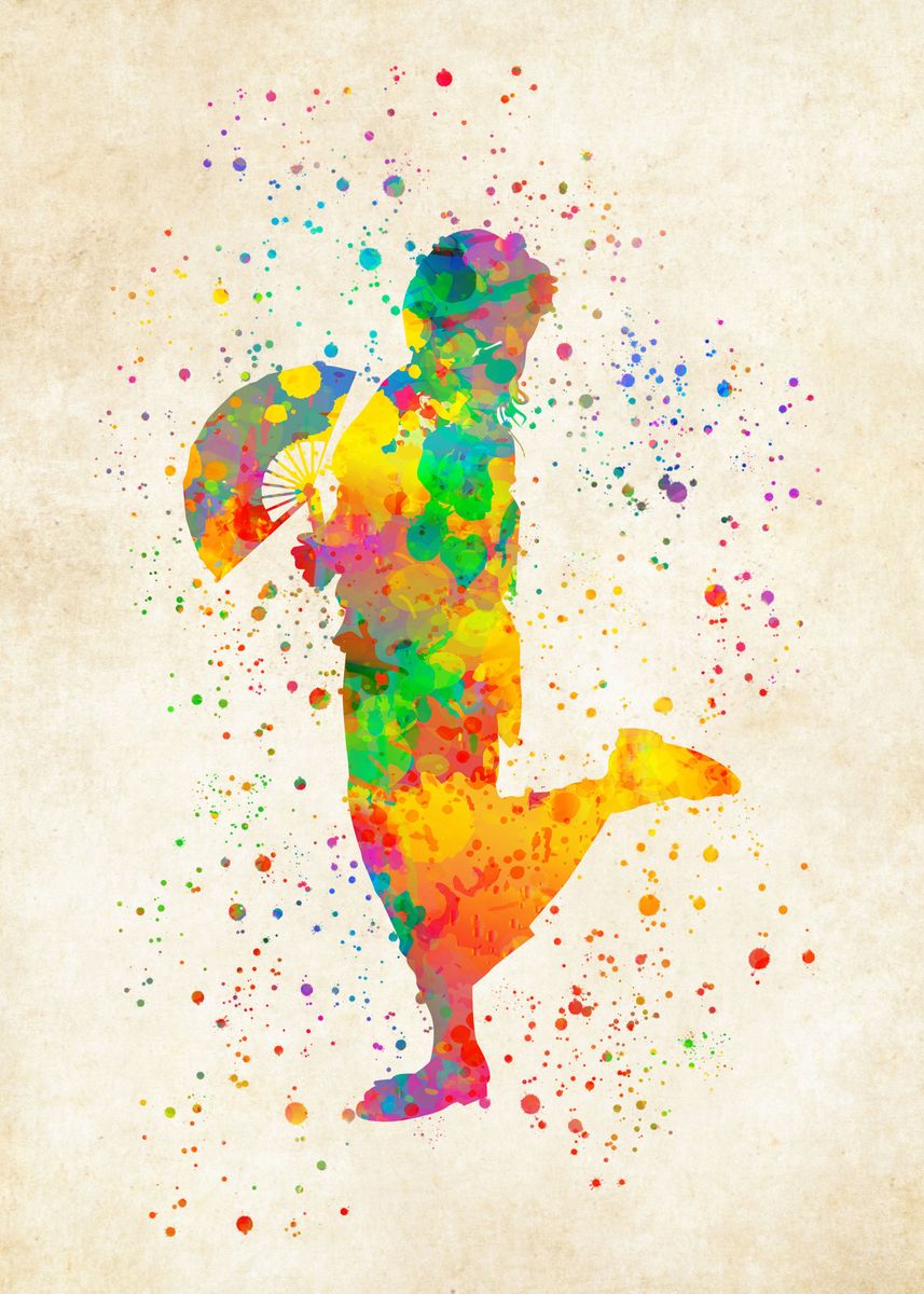 'Geisha watercolor' Poster by Ollie Reid | Displate