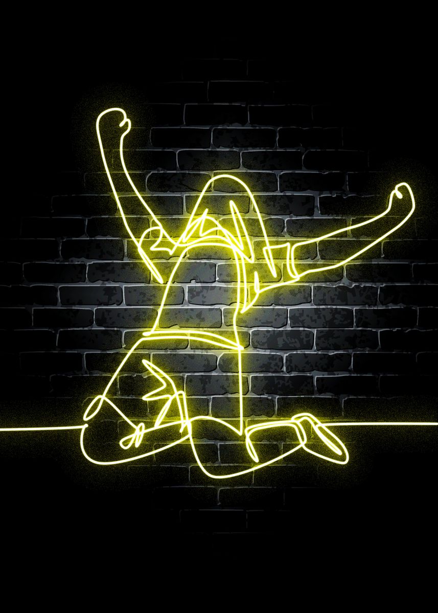 'Football Neon Sports' Poster, picture, metal print, paint by EPL Retro ...