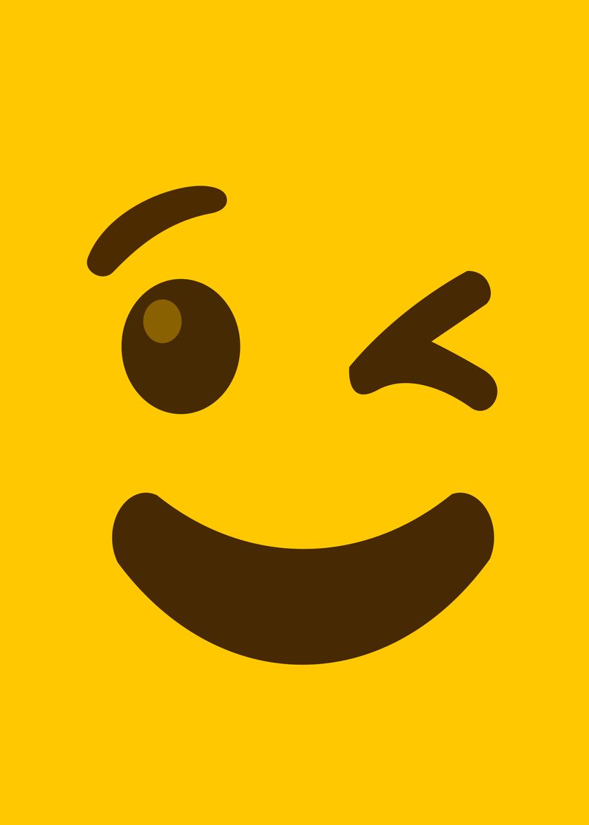 'Winking Face' Poster, picture, metal print, paint by AD art | Displate