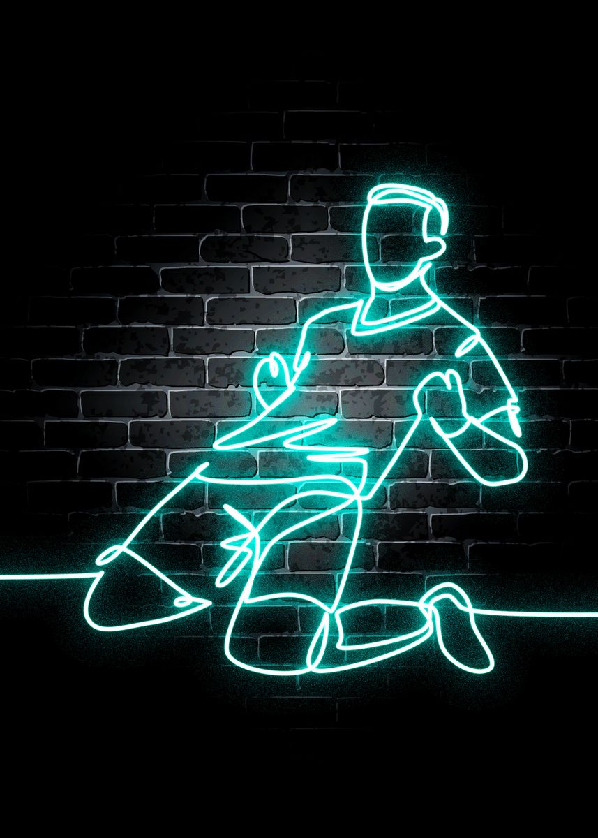 'Football Neon Sports' Poster by EPL Retro | Displate