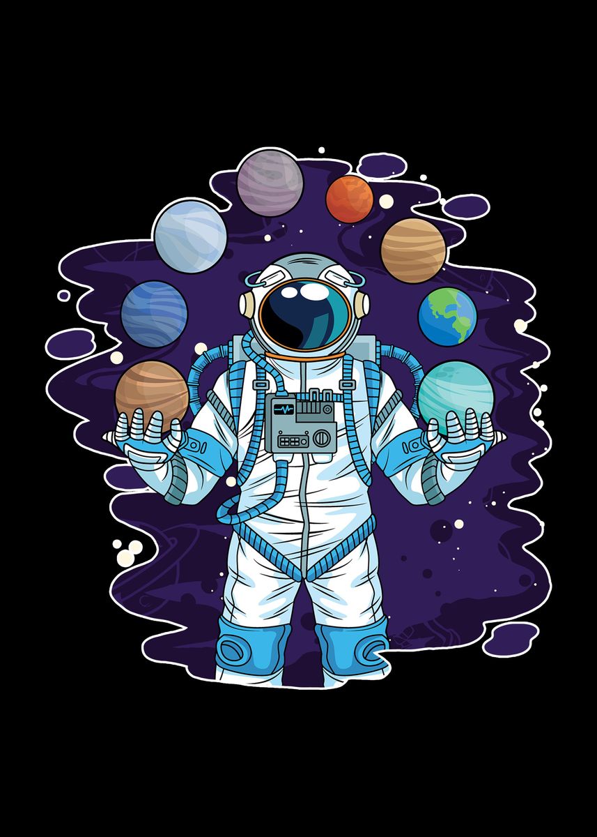 'Juggling Astronaut Juggler' Poster by professionaldesigns | Displate