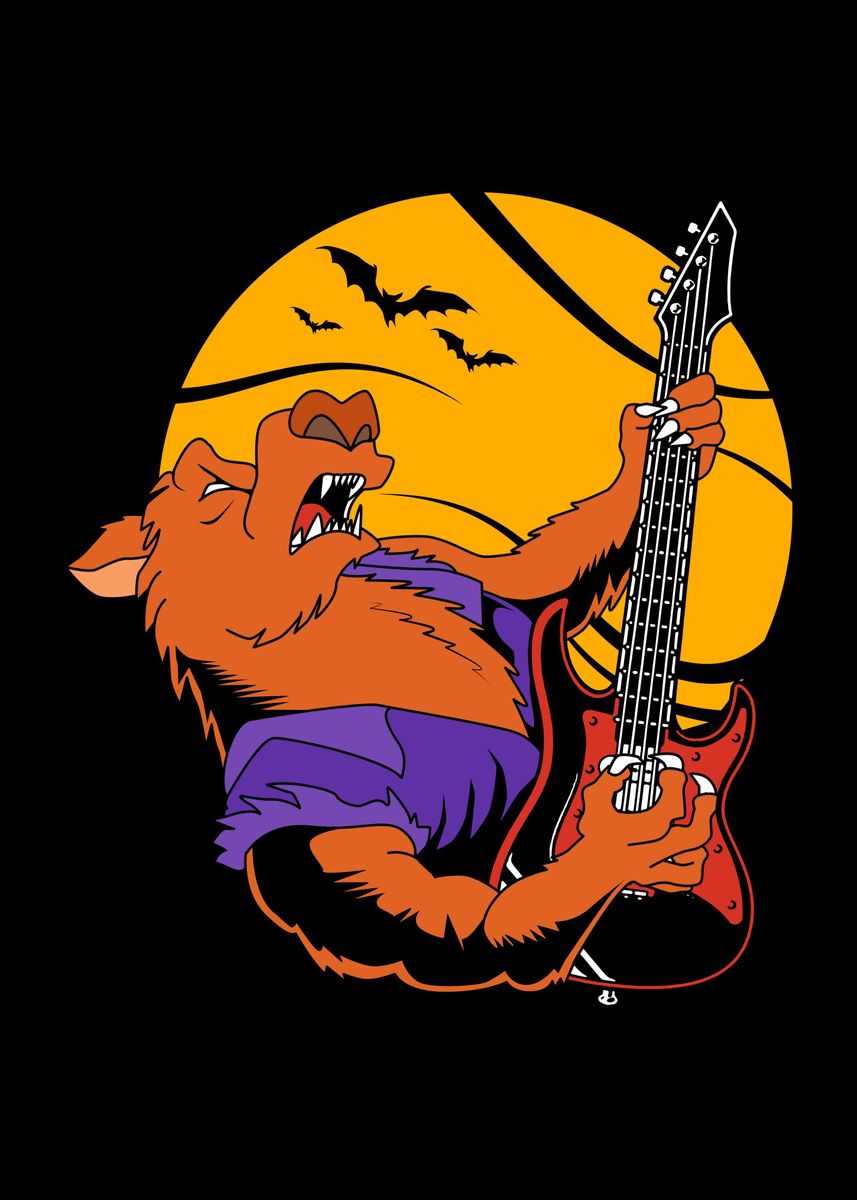 'Werewolf Guitar' Poster by FunnyGifts | Displate