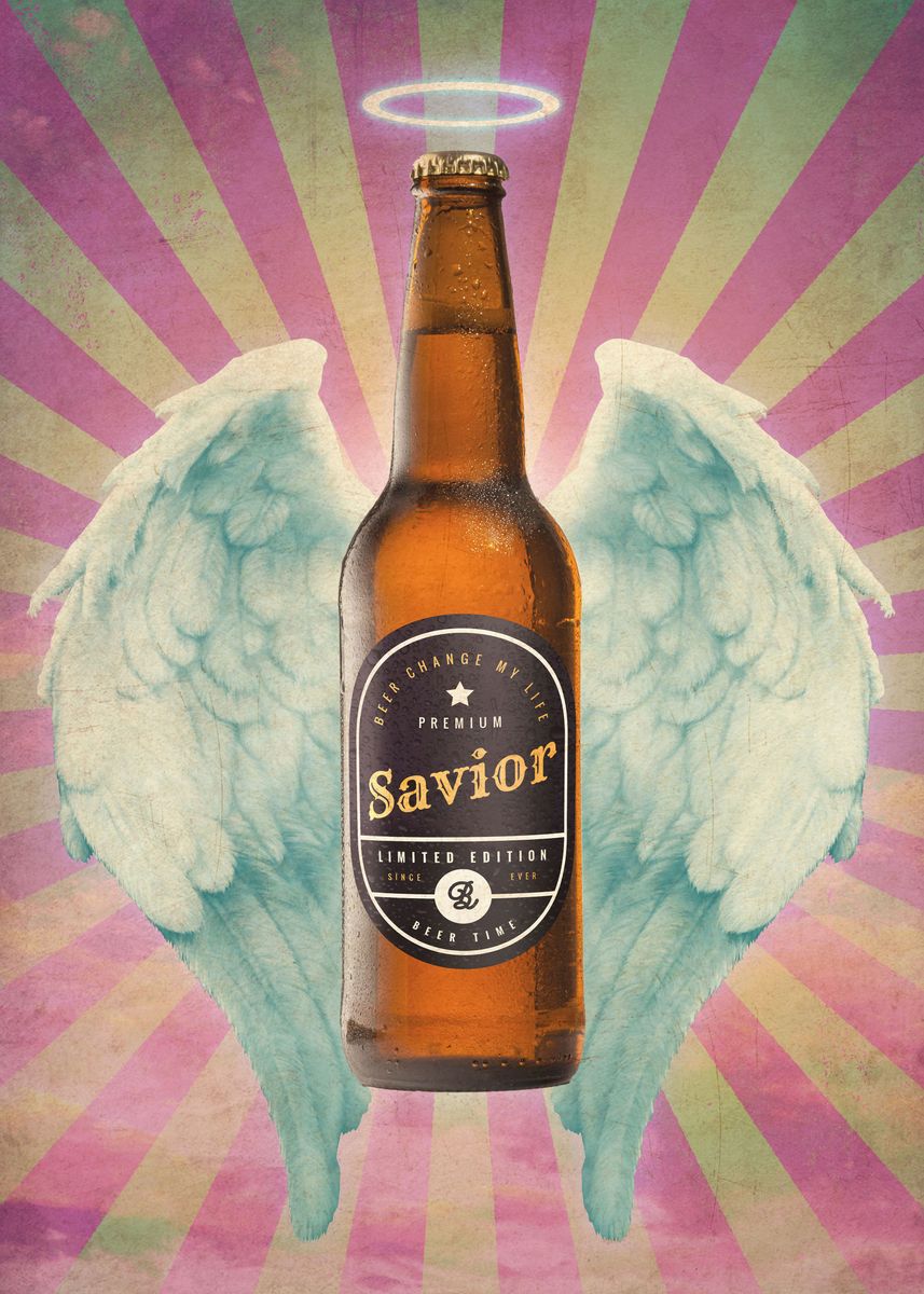 'Beer angel poster' Poster by Simon Darren | Displate