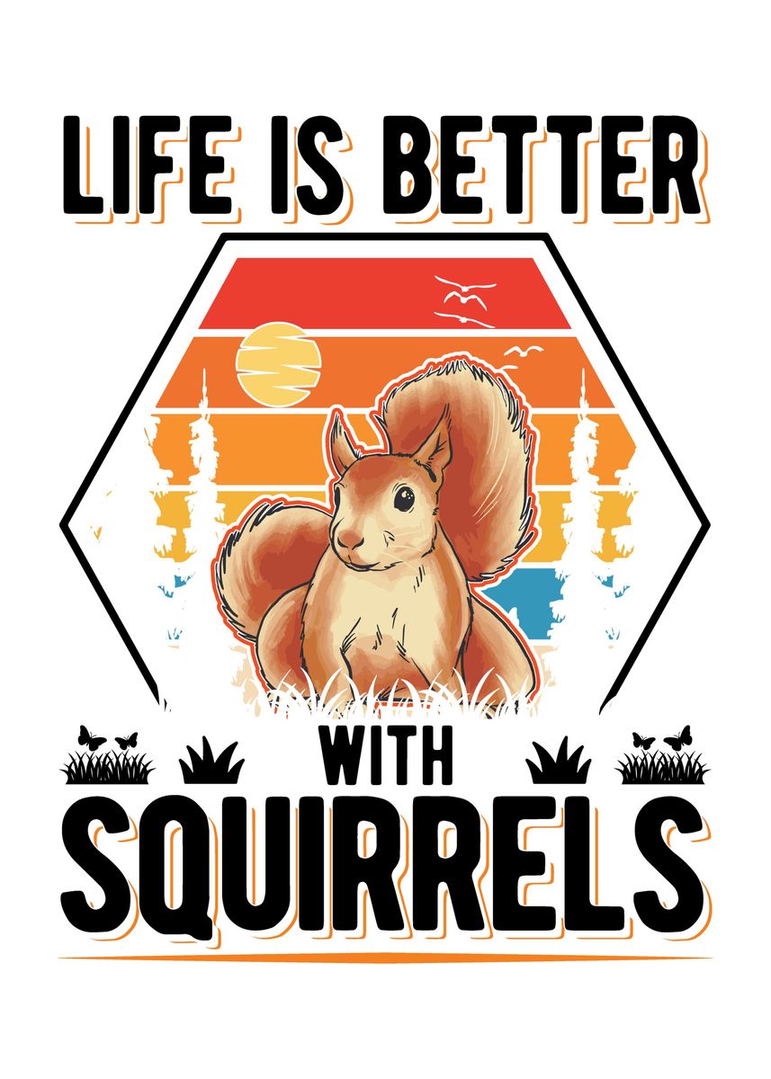 'Squirrel Gift' Poster, picture, metal print, paint by FavoritePlates ...