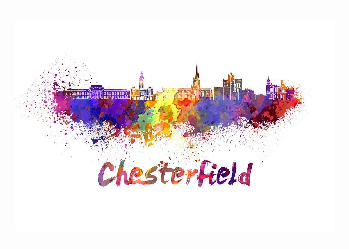 'Chesterfield skyline' Poster by Cristina Romero | Displate