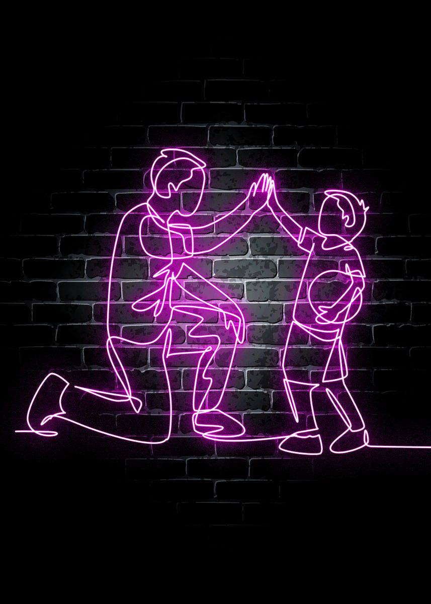 'Football Neon Sports' Poster, picture, metal print, paint by EPL Retro ...