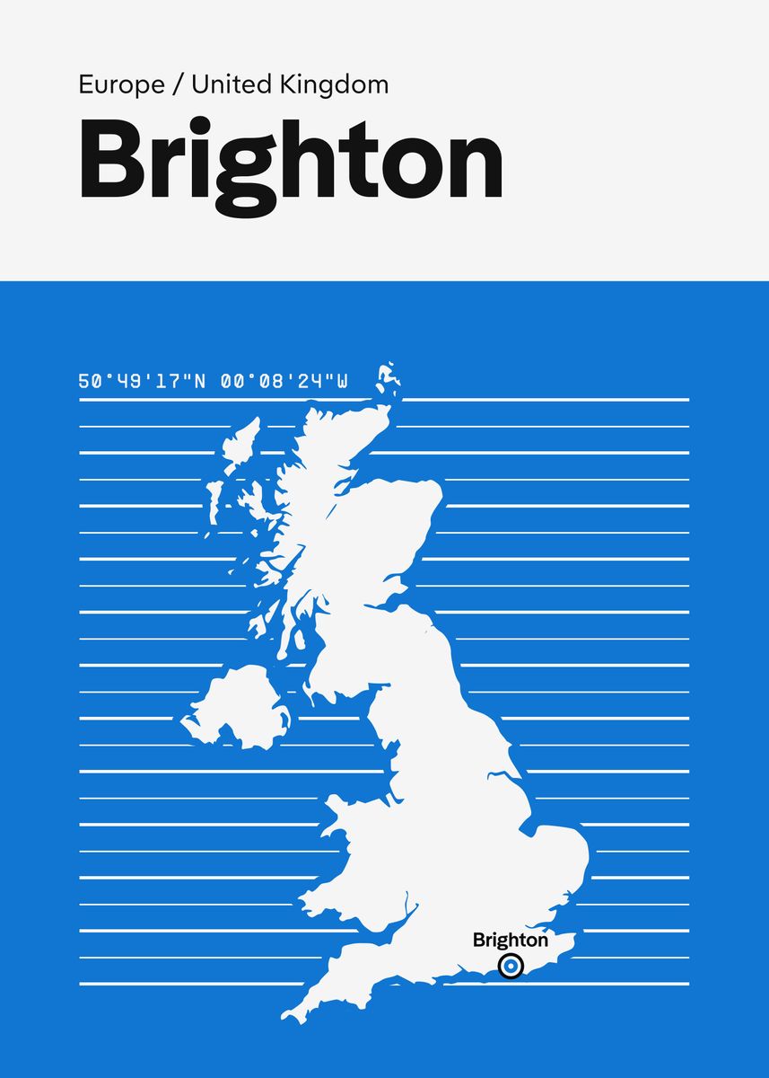 'Brighton City Map' Poster by Visitify | Displate