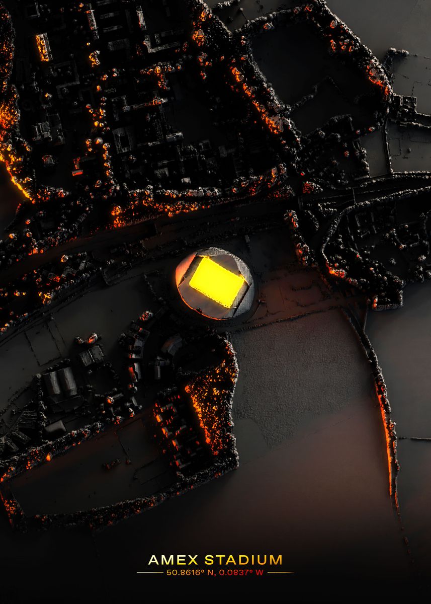 'AMEX Stadium' Poster, picture, metal print, paint by Raphael | Displate