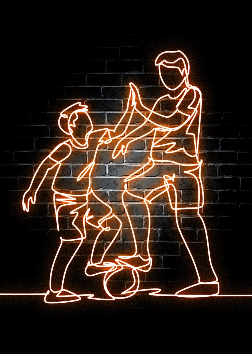 'Football Neon Sports' Poster by EPL Retro | Displate