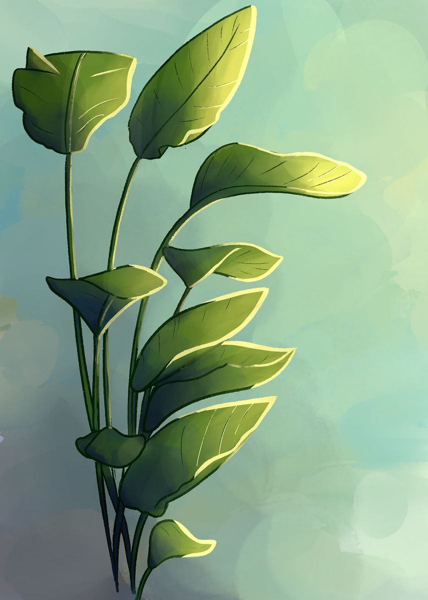 'Midday plant' Poster, picture, metal print, paint by Just Jay | Displate