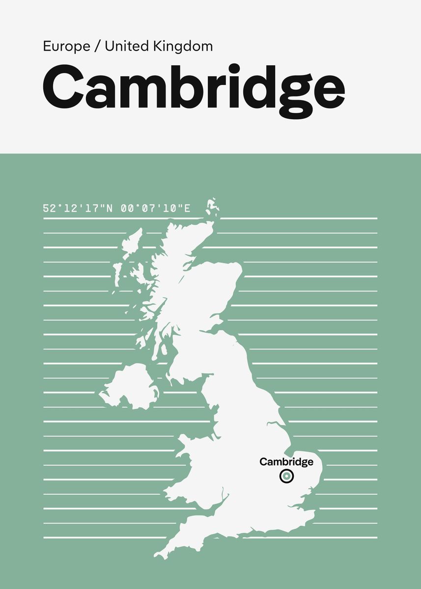 'Cambridge City Map' Poster by Visitify | Displate