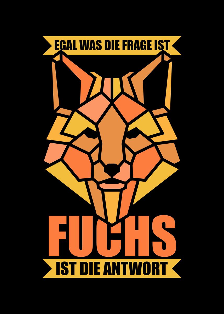 'Fox German' Poster, picture, metal print, paint by Sebastian Wünsche ...