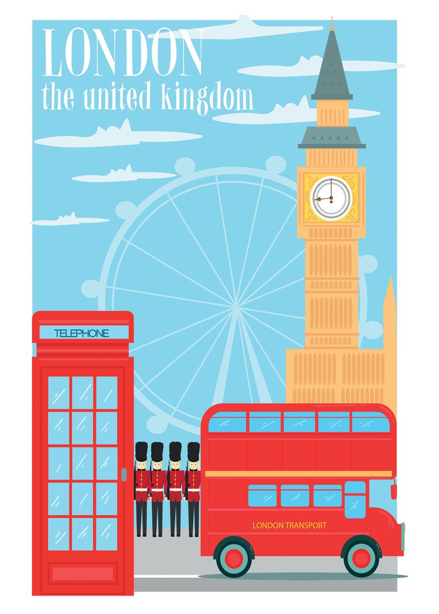'London England' Poster by ECLECTICimprint | Displate