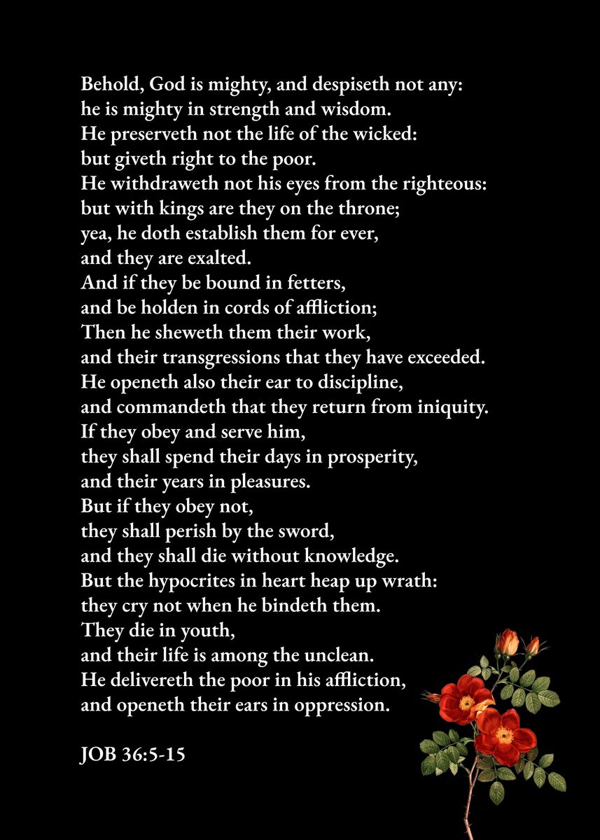 'Job 36 God Is Mighty' Poster by ABConcepts | Displate