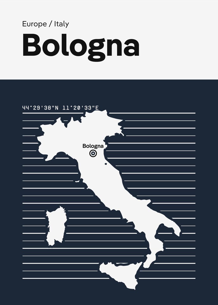 'Bologna City Map' Poster by Visitify | Displate