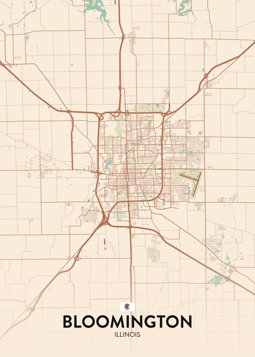 'Bloomington IL' Poster, picture, metal print, paint by IMR Designs | Displate