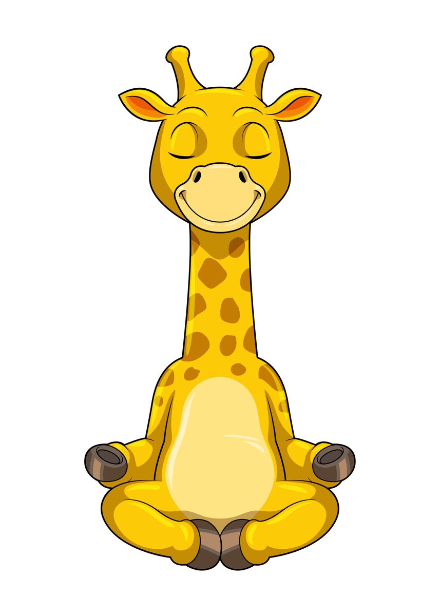 'Giraffe Yoga Meditation' Poster, picture, metal print, paint by Markus ...