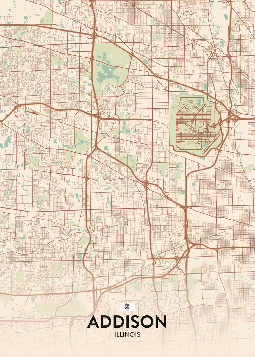 'Addison IL' Poster, picture, metal print, paint by IMR Designs | Displate