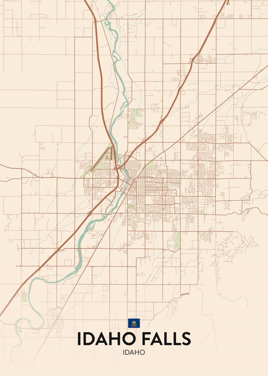 'Idaho Falls ID' Poster, picture, metal print, paint by IMR Designs ...