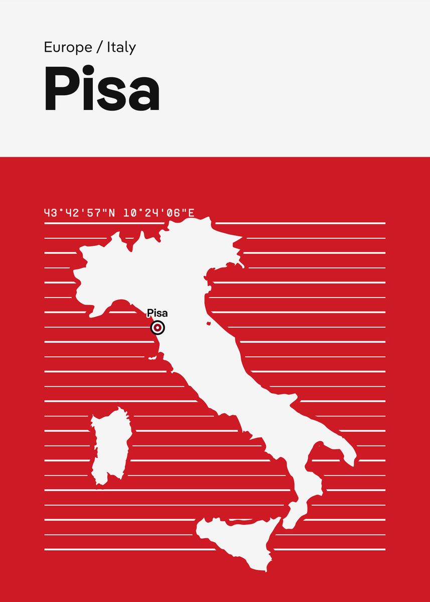 'Pisa City Map' Poster by Visitify | Displate