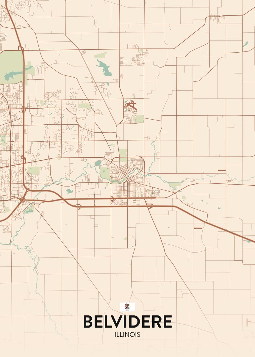 'Belvidere IL' Poster, picture, metal print, paint by IMR Designs ...