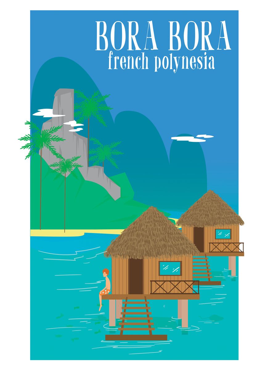 'Bora Bora French Polynesia' Poster by ECLECTICimprint | Displate
