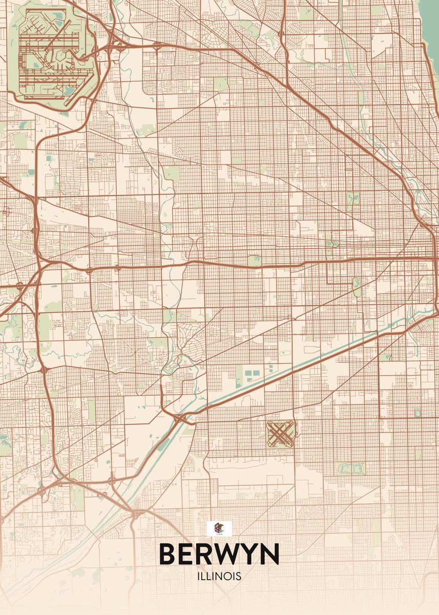 'Berwyn IL' Poster by IMR Designs | Displate