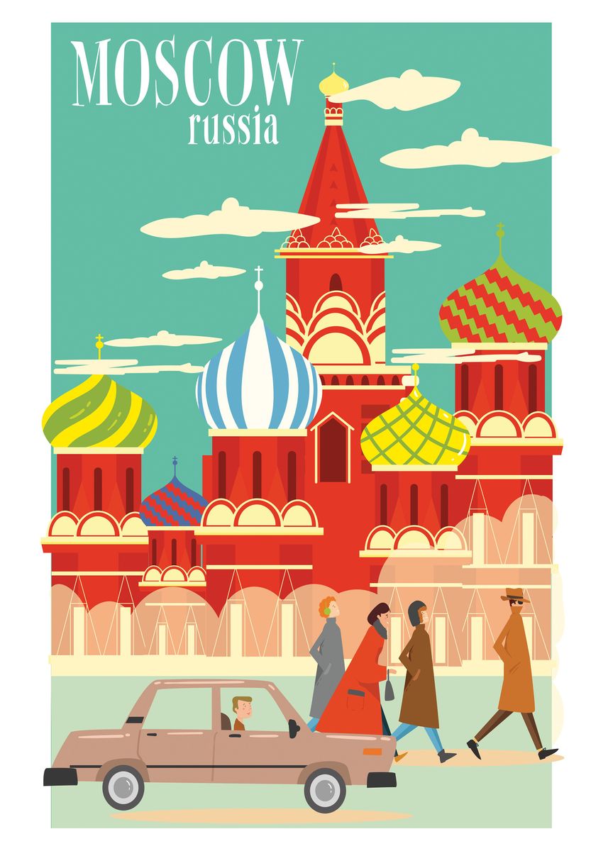 'Moscow Russia' Poster by ECLECTICimprint | Displate