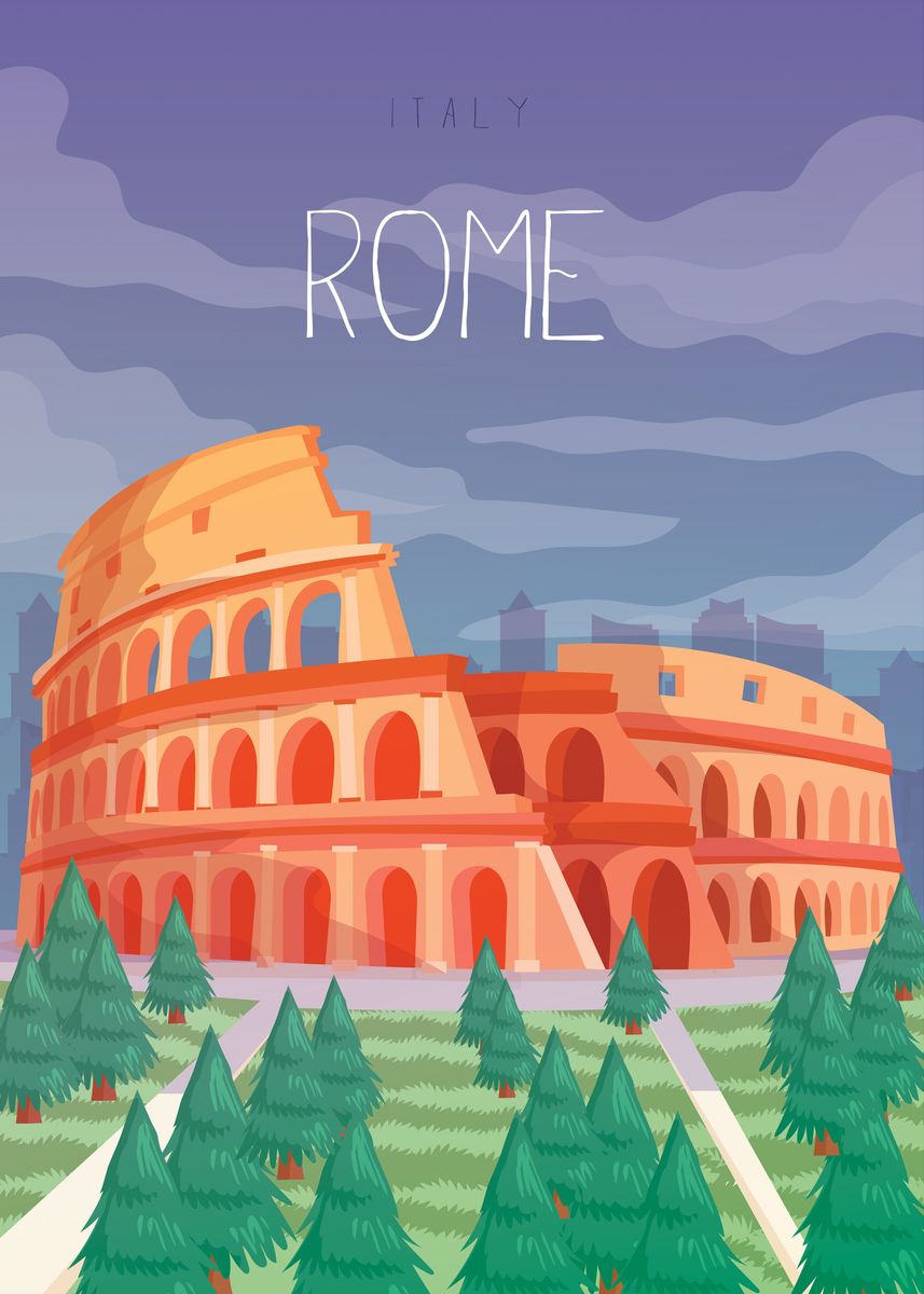 'Rome Italy' Poster by ECLECTICimprint | Displate