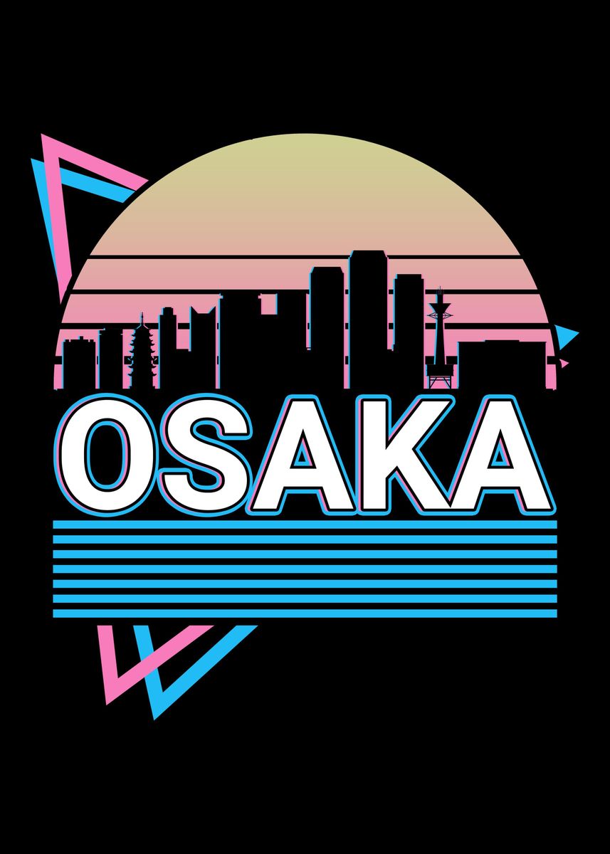 'Osaka City Skyline' Poster, picture, metal print, paint by ...