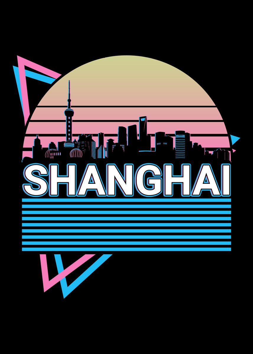 'Shanghai City Skyline' Poster by AestheticAlex | Displate