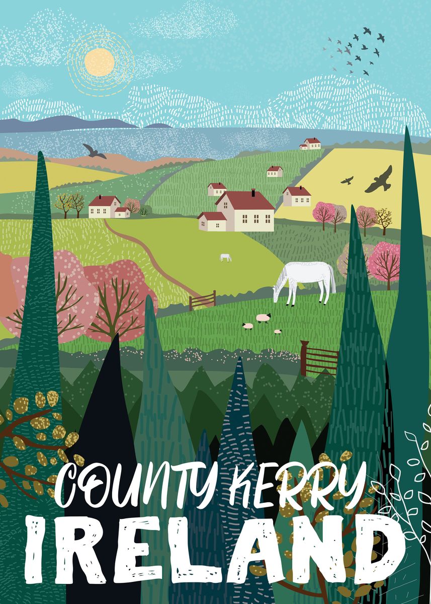 'County Kerry Ireland' Poster, picture, metal print, paint by ...
