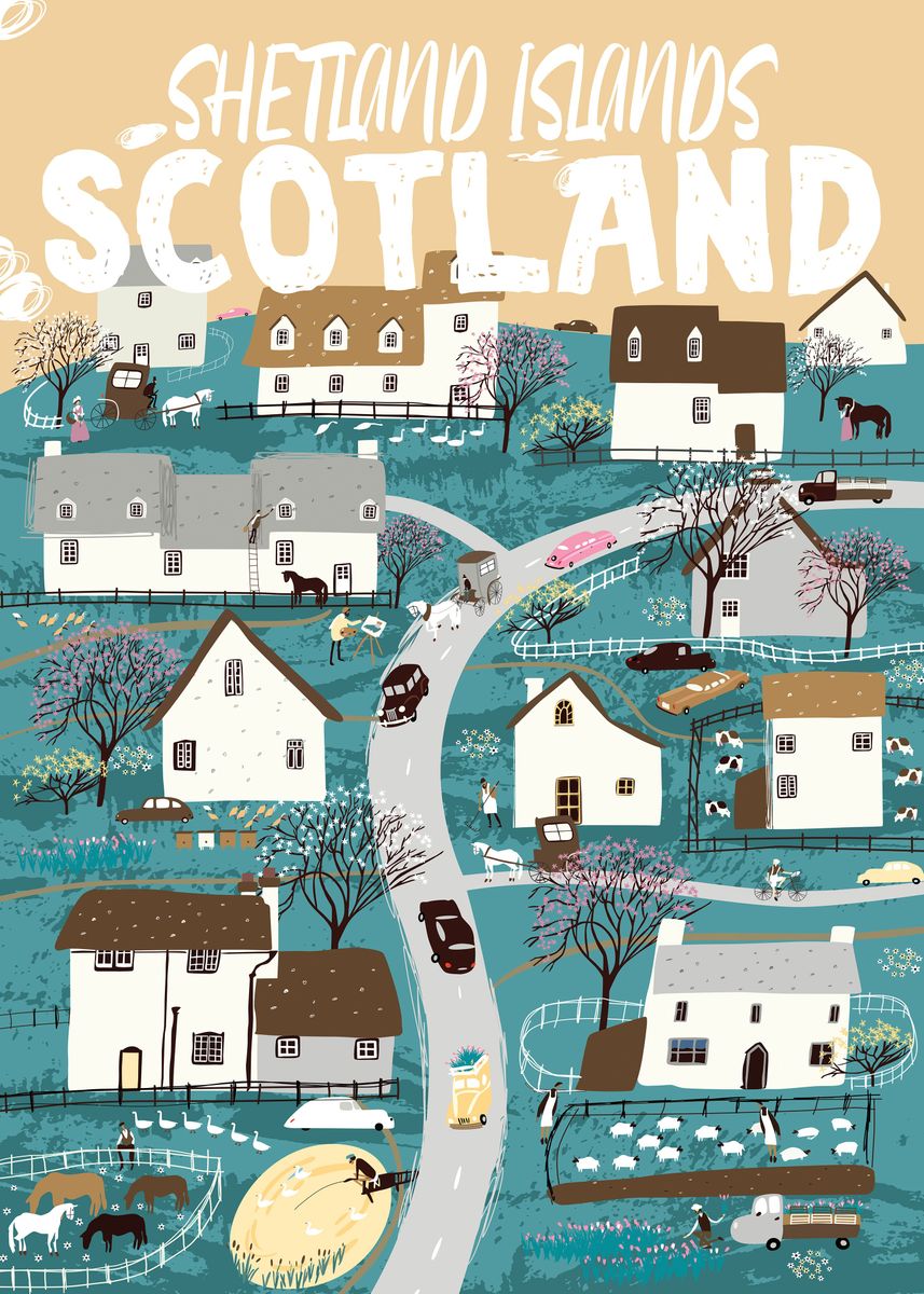 'Shetland Islands Scotland' Poster by ECLECTICimprint | Displate