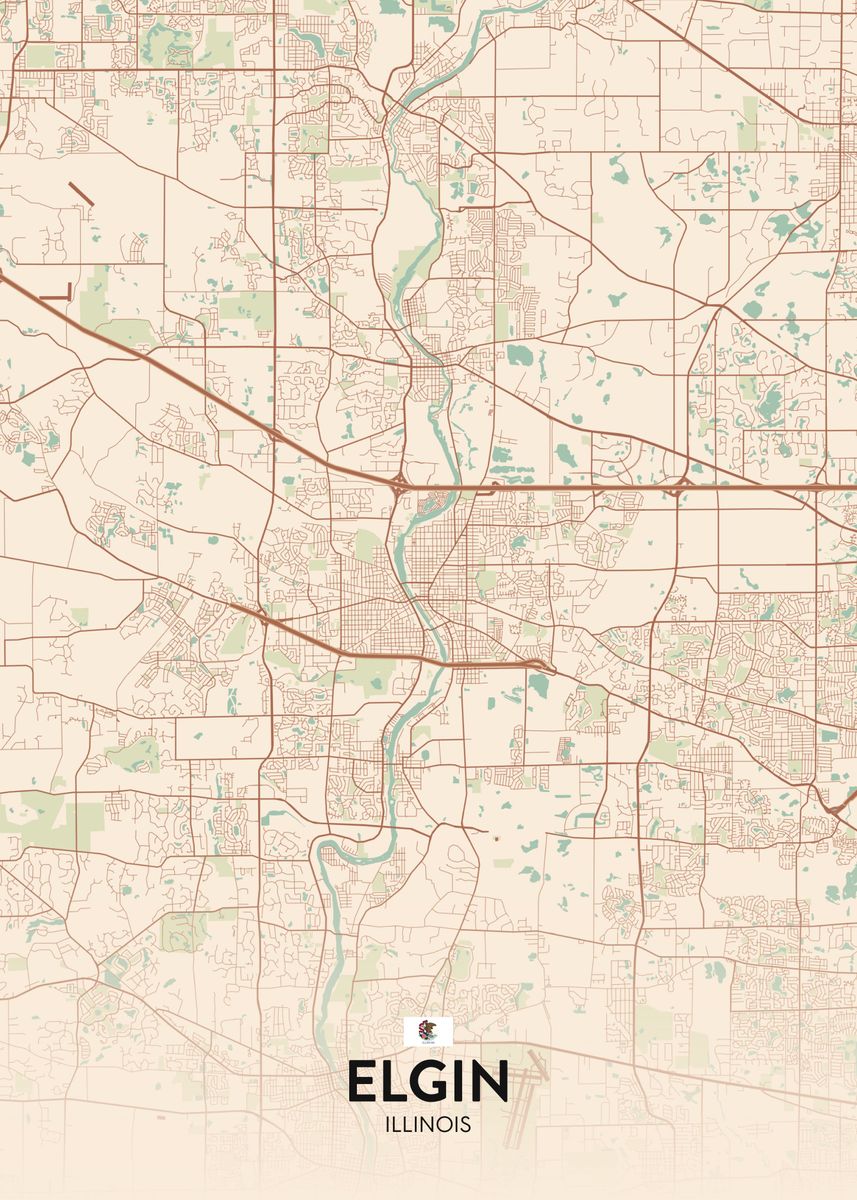 'Elgin IL' Poster, picture, metal print, paint by IMR Designs | Displate