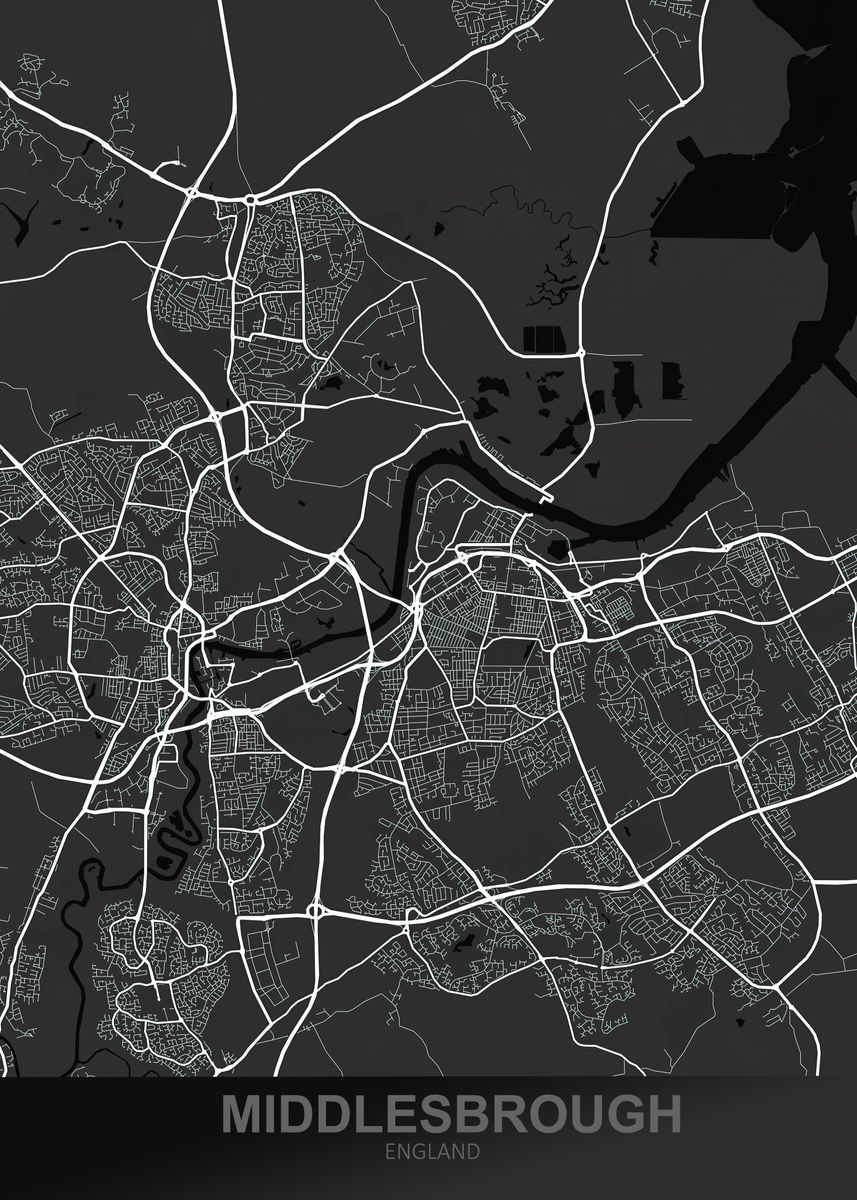 'Middlesbrough England' Poster, picture, metal print, paint by Zake ...