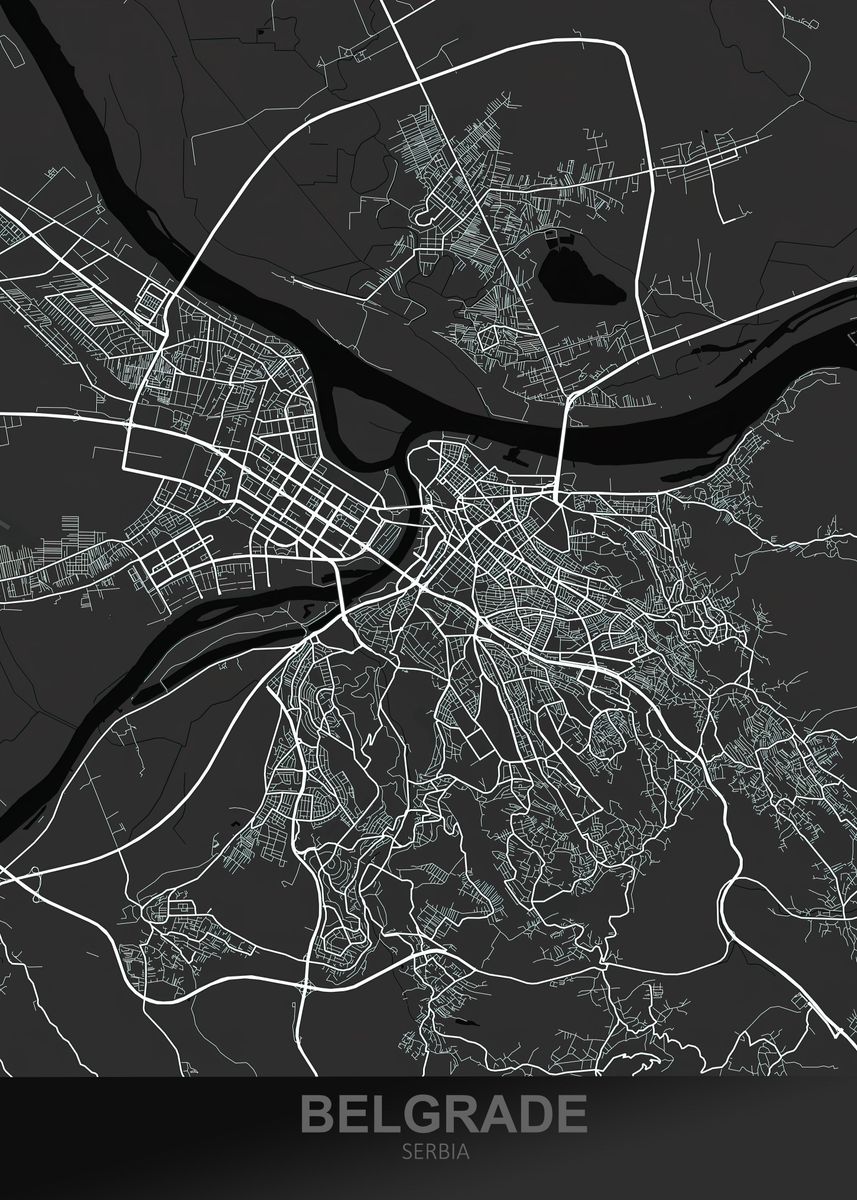 'Belgrade Serbia' Poster, picture, metal print, paint by Zake Yonkou ...