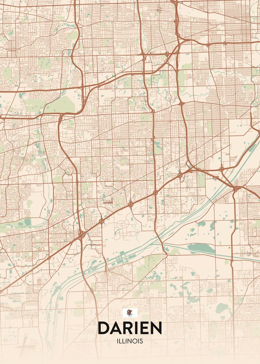 'Darien IL' Poster, picture, metal print, paint by IMR Designs | Displate