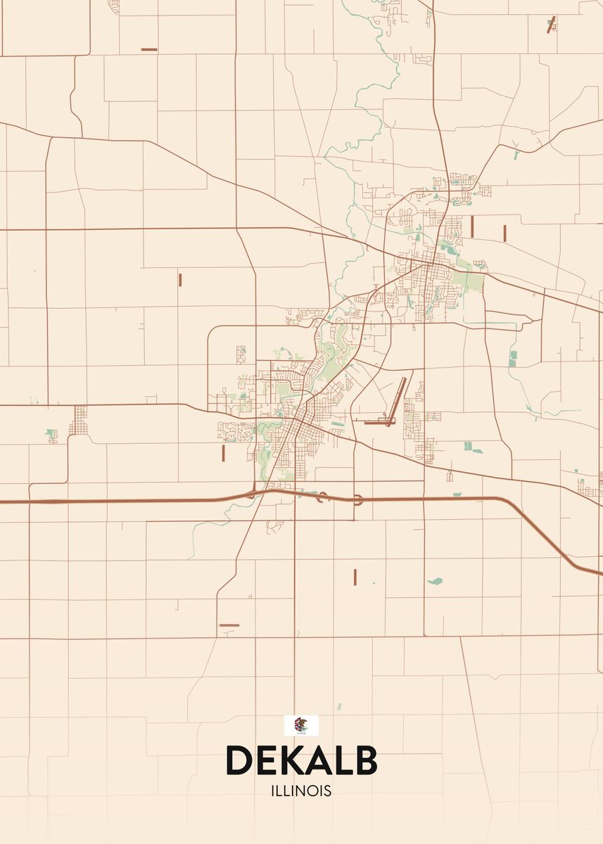 'DeKalb IL' Poster, picture, metal print, paint by IMR Designs | Displate