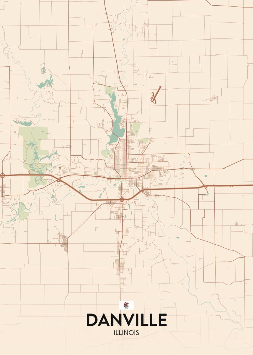 'Danville IL' Poster, picture, metal print, paint by IMR Designs | Displate