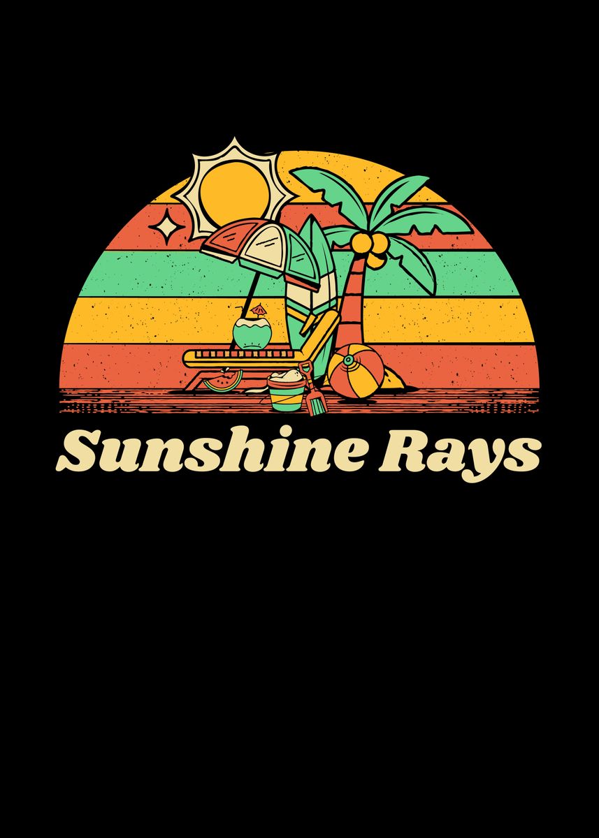 'Sunshine Rays Beach' Poster by MaximusDesigns | Displate