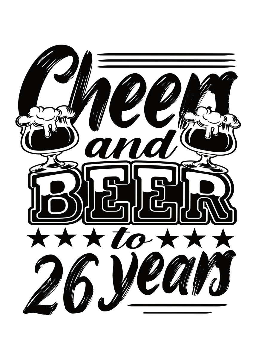 '26 Th Birthday' Poster, picture, metal print, paint by ZS C O M M E R ...