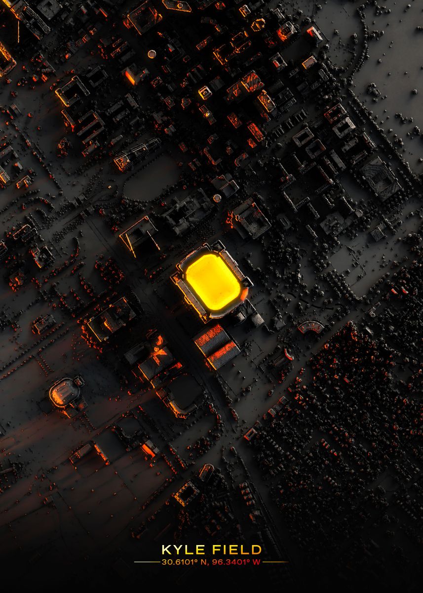 'Kyle Field' Poster, picture, metal print, paint by Raphael | Displate