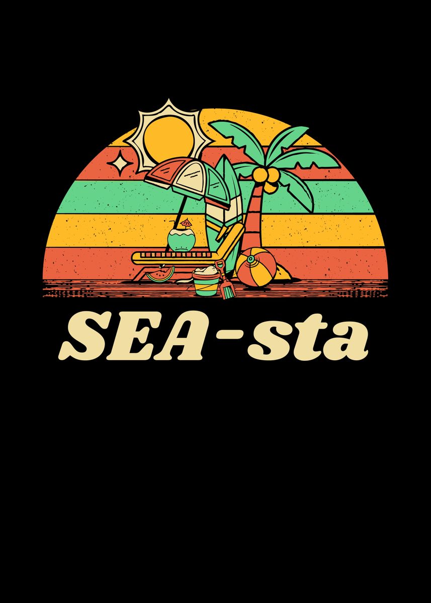 'SEAsta Beach Summer Ocean' Poster, picture, metal print, paint by ...